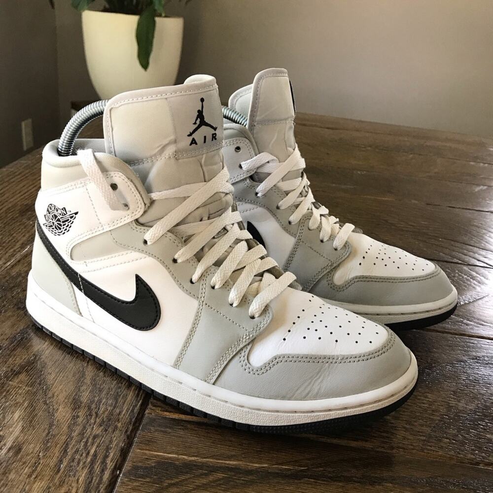 Air Jordan 1 Mid Light Smoke Grey Fog Bq6472-015 Wome… - Gem